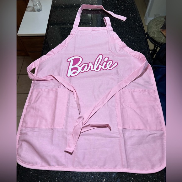 Barbie | Kitchen | Barbie Signature Logo Apron New Pink Barbie Logo Tie ...